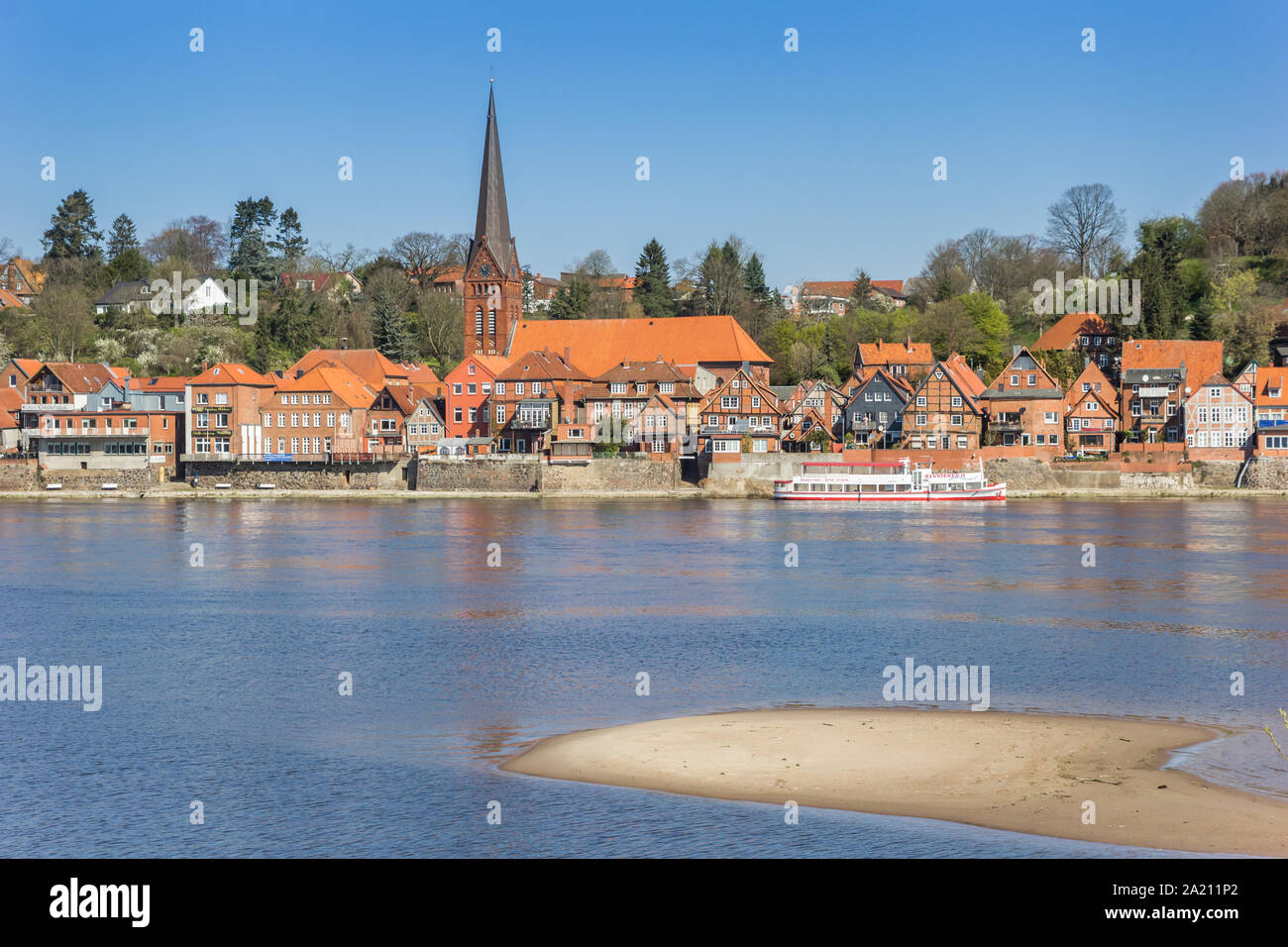 Cityscape of Lauenburg at the river Elbe in Schleswig-Holstein, Germany ...