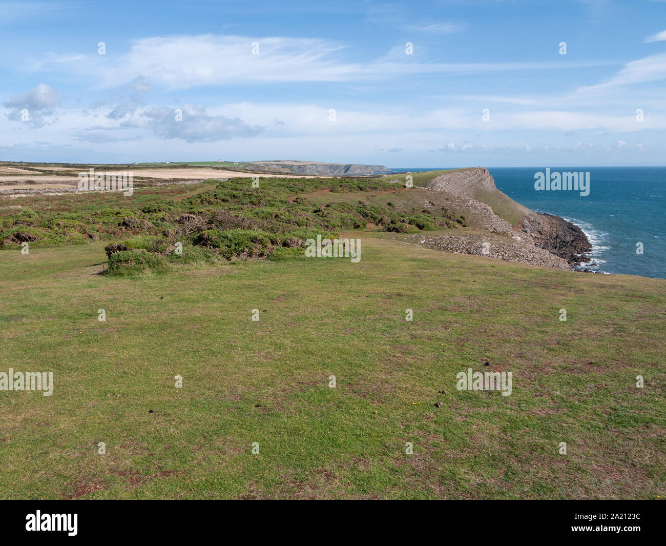 Worms Head South Wales Gower peninsula outside coastal scene - Wales; UK Stock Photo - Alamy