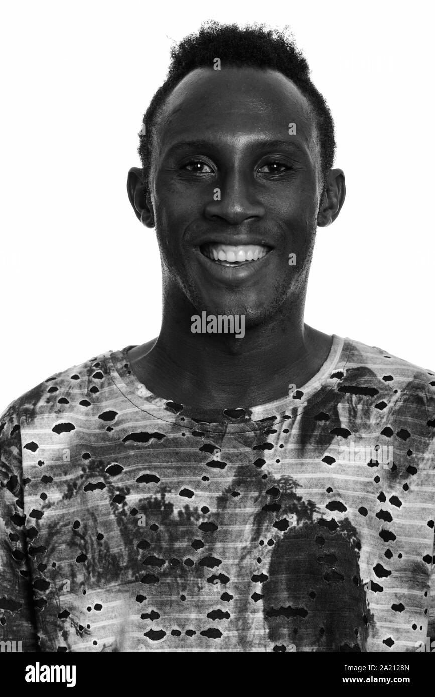 Face of young happy African man smiling Stock Photo - Alamy