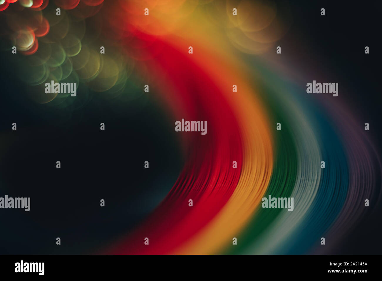 Beautiful abstract rainbow bridge and multi colored space background in ...