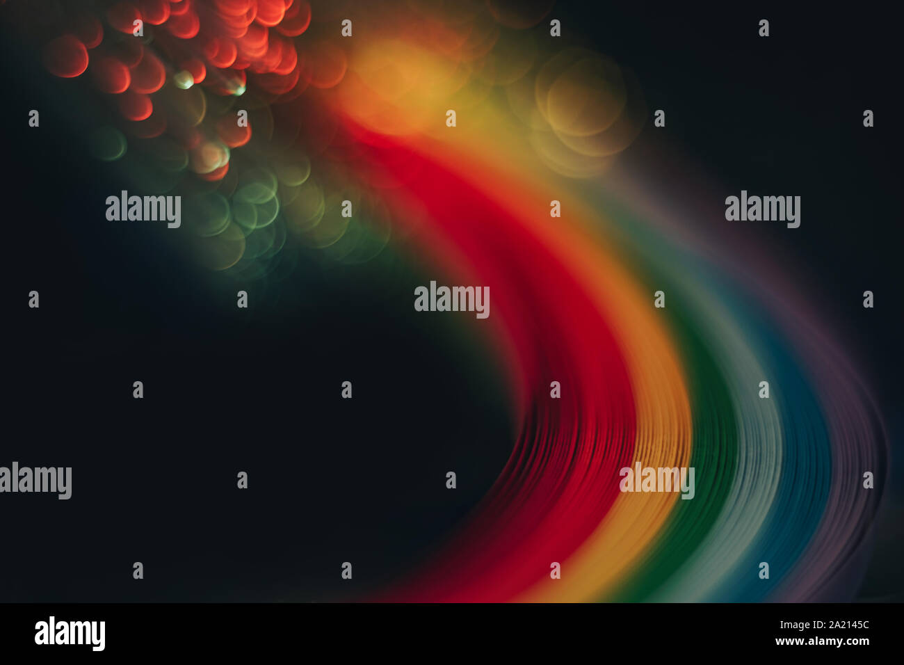 Beautiful abstract rainbow bridge and multi colored space background in ...