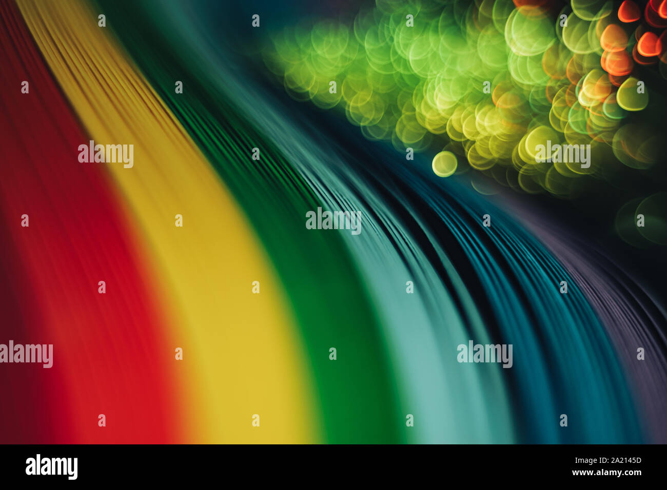 Beautiful abstract rainbow bridge and multi colored space background in ...