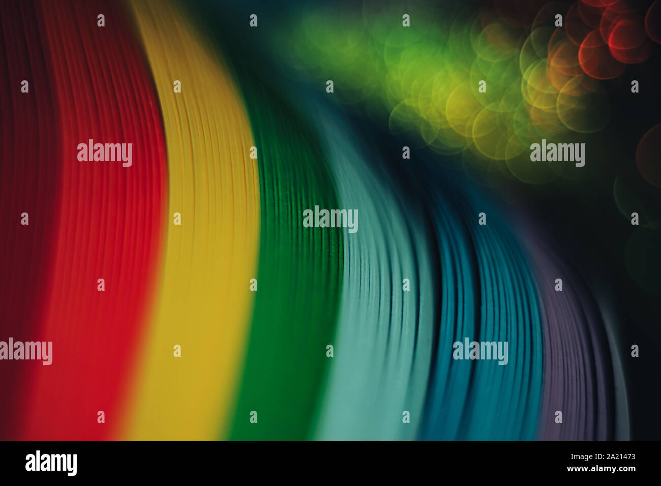 Beautiful abstract rainbow bridge and multi colored space background in ...