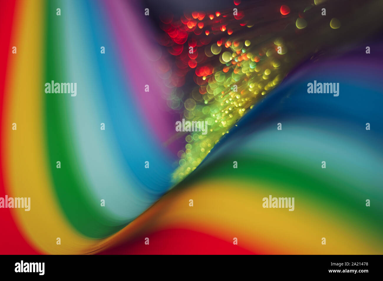 Beautiful abstract rainbow bridge and multi colored space background in ...