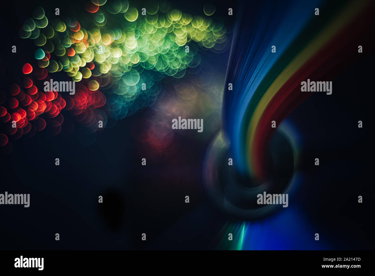 Beautiful abstract rainbow bridge and multi colored space background in ...