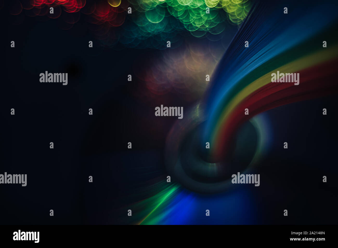 Beautiful abstract rainbow bridge and multi colored space background in ...