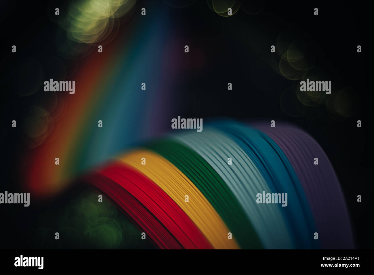 Beautiful abstract rainbow bridge and multi colored space background in ...