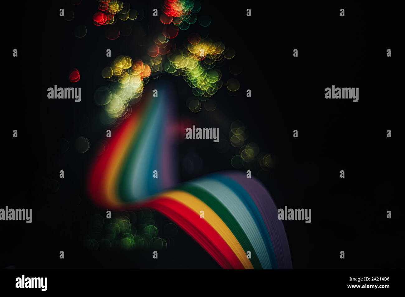 Beautiful abstract rainbow bridge and multi colored space background in ...