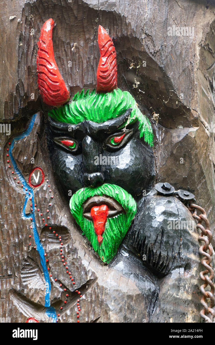 Devil wood carving hi-res stock photography and images - Alamy