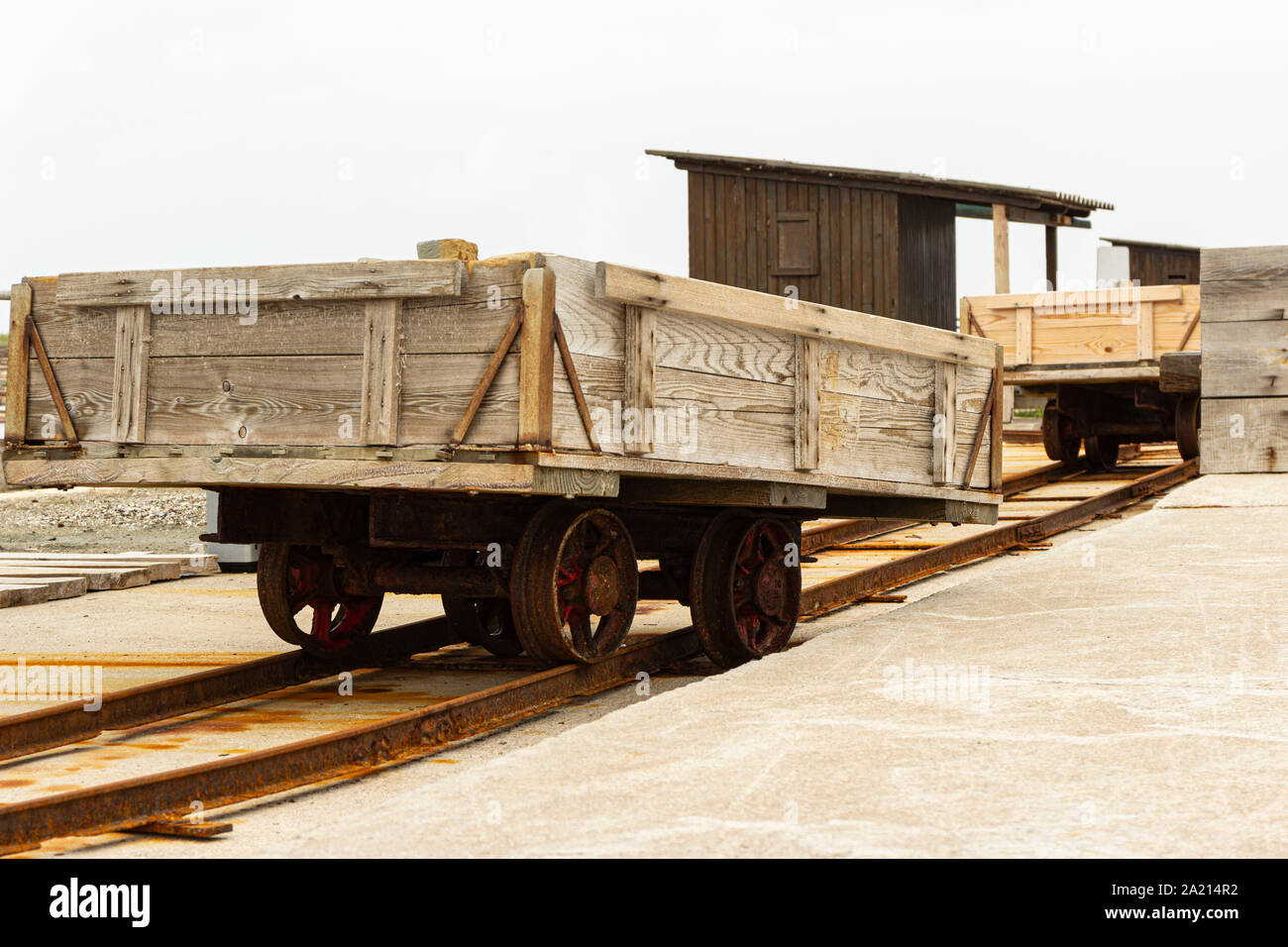 Salt mining cart Stock Photo - Alamy