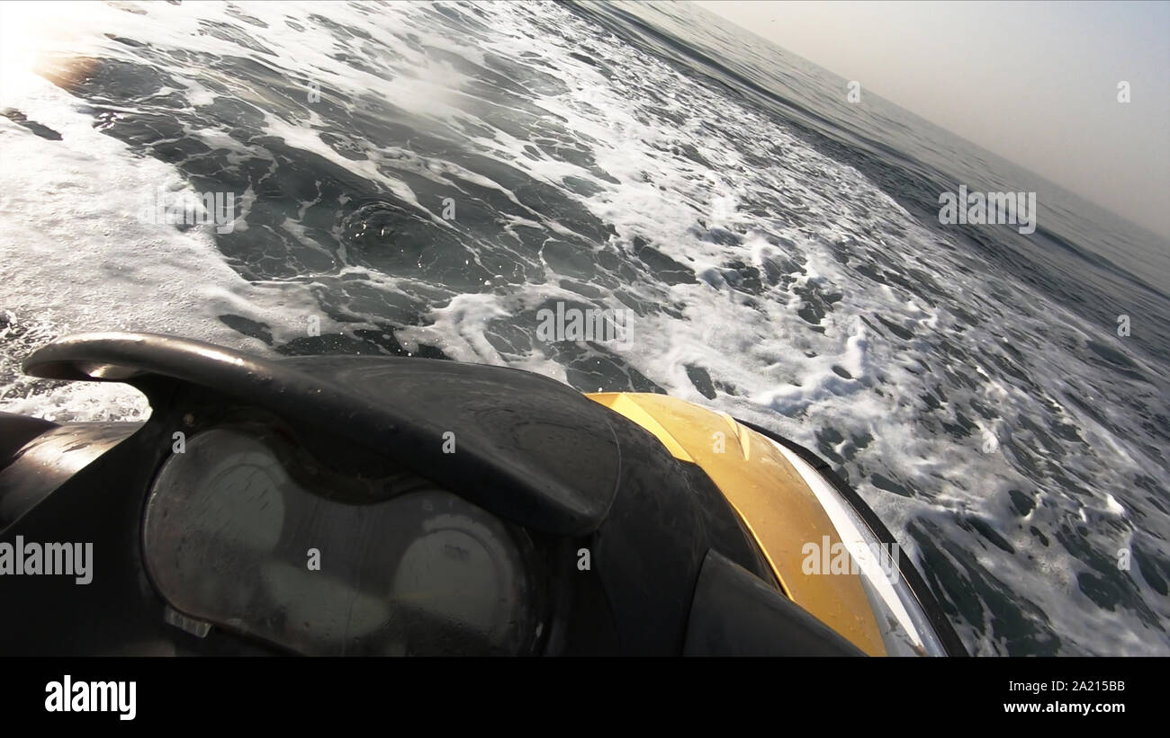 Extreme jet ski driving on the sea close up Stock Photo - Alamy