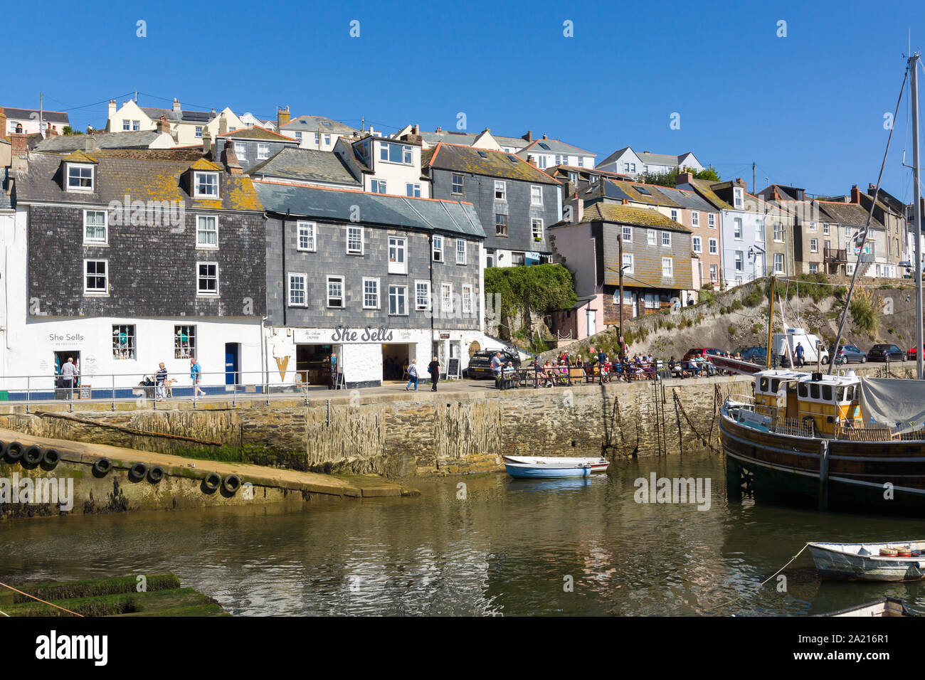 The coastal town of Mevagissey the within the Cornish Area of ...