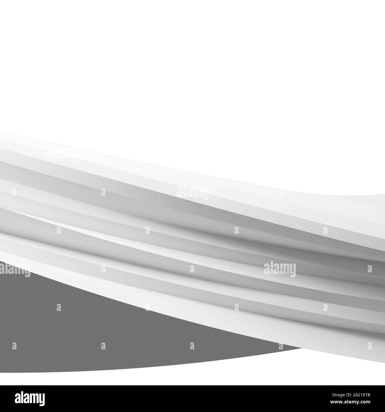 Abstract curved spiral structure, helix shape fragment isolated on ...