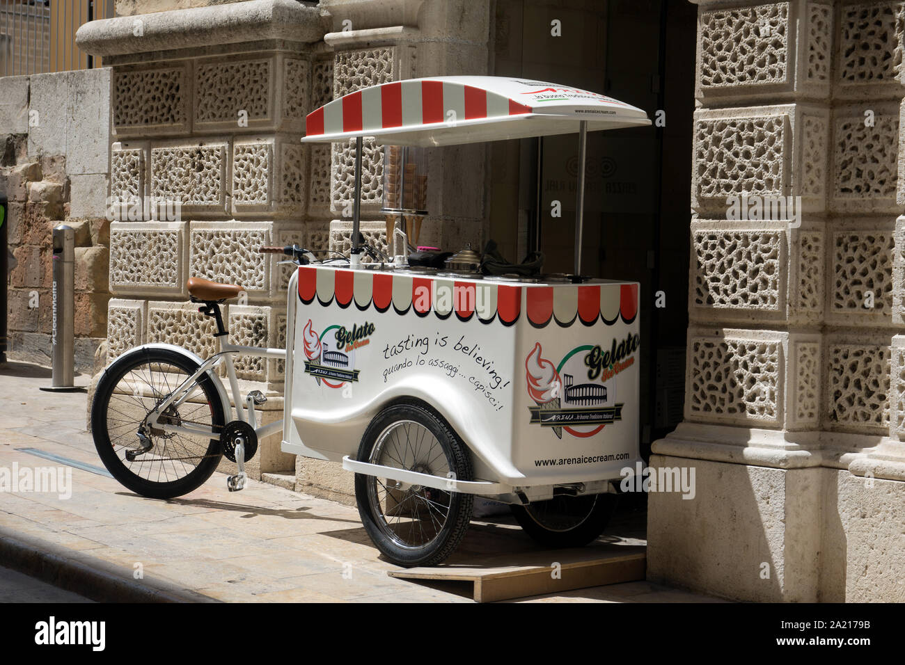 Ice Cream Tricycle, Valletta, Malta. stock photo Stock Photo - Alamy