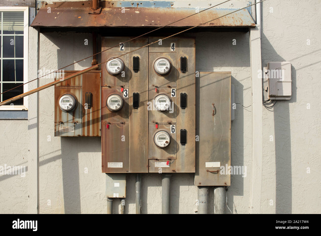 Junction box outside a house in Seward, Alaska Stock Photo - Alamy