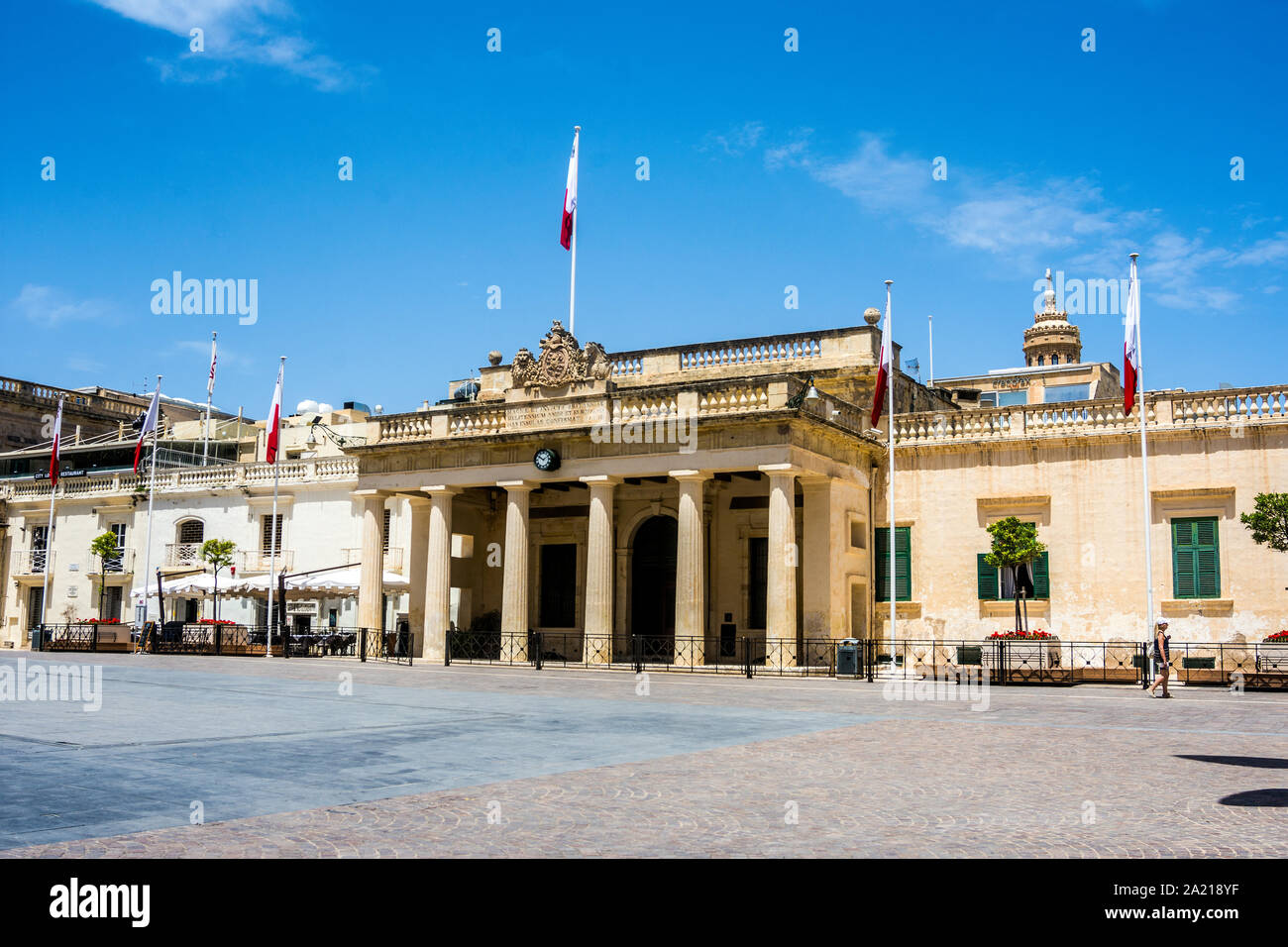 Main Guard Building in St. Georges Square, Valletta, Malta. stock photo ...