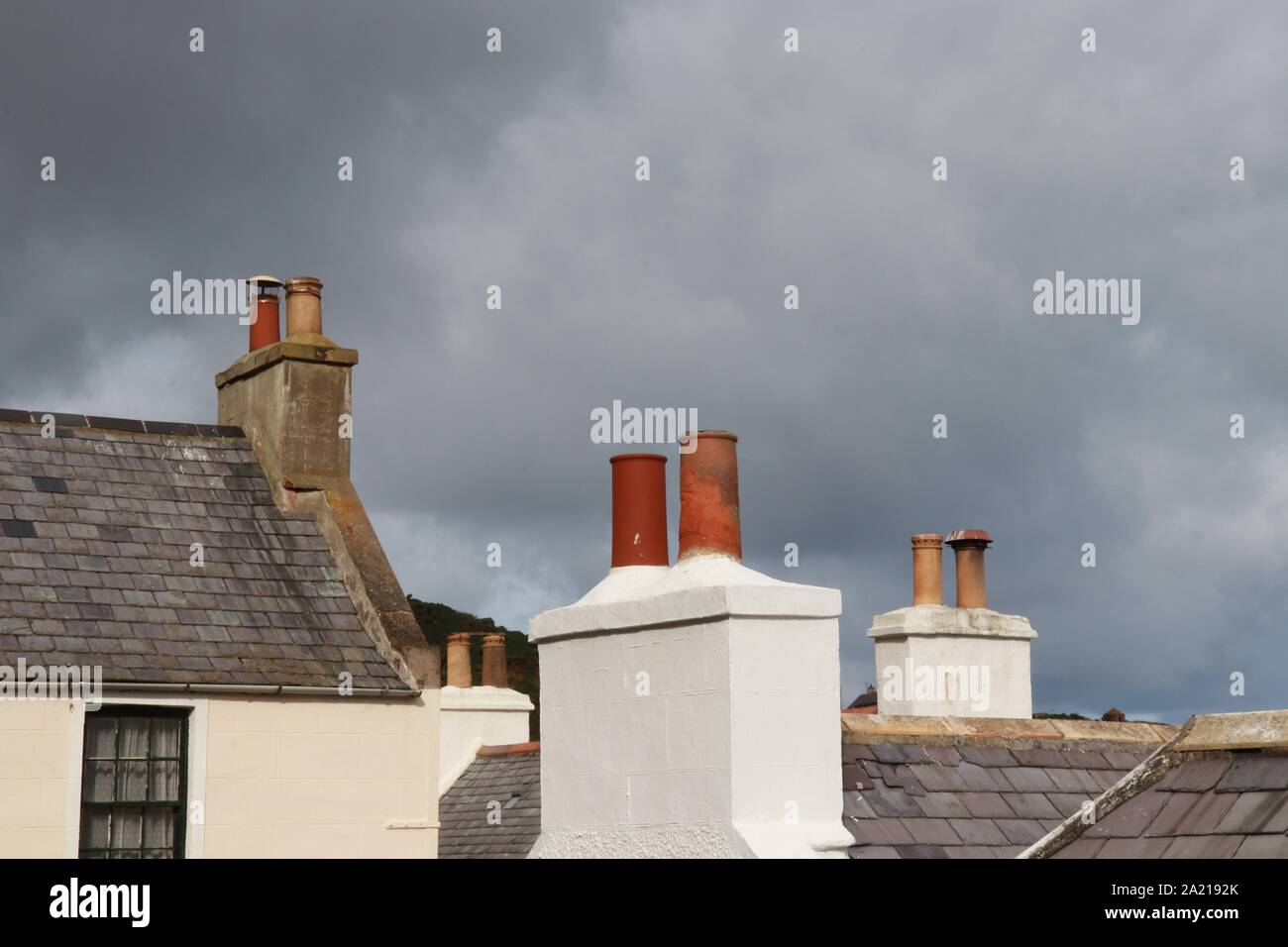 Rooftops and chimneys Stock Photo - Alamy