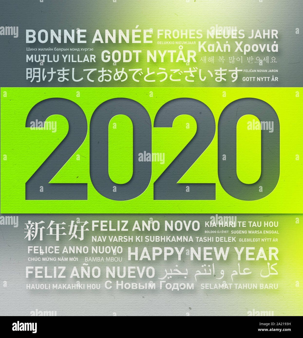 Happy new year 2020 greetings card from the world in different ...