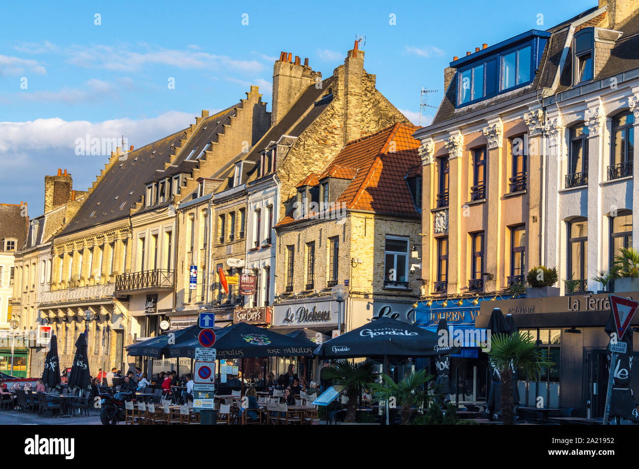 Flemish houses on Place Maréchal Foch, Saint-Omer, Pas de Calais, Hauts ...