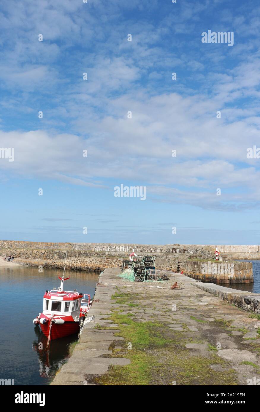 Little red boat in old port Stock Photo - Alamy