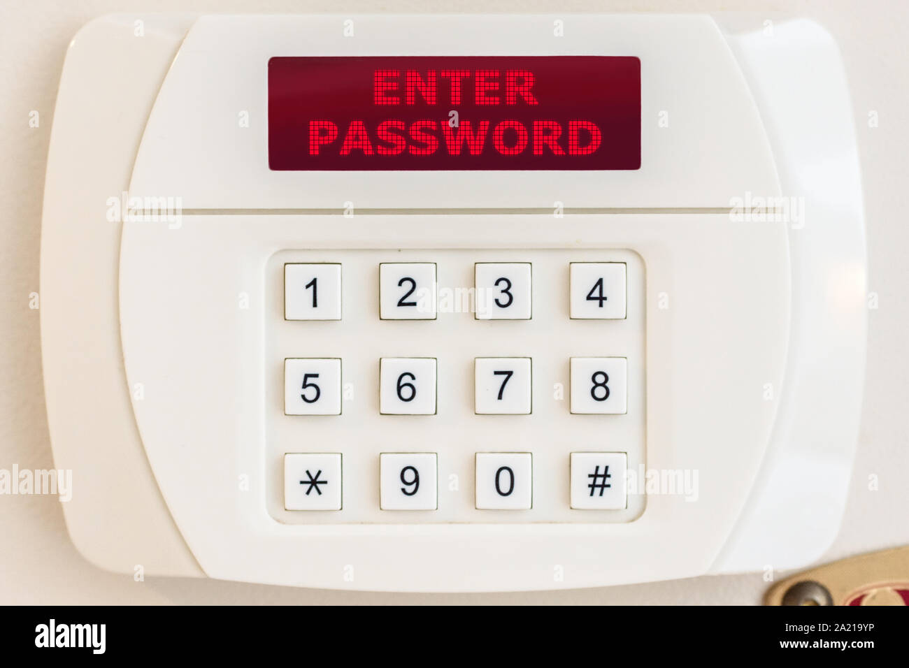Safe with display and the request to enter the password Stock Photo - Alamy