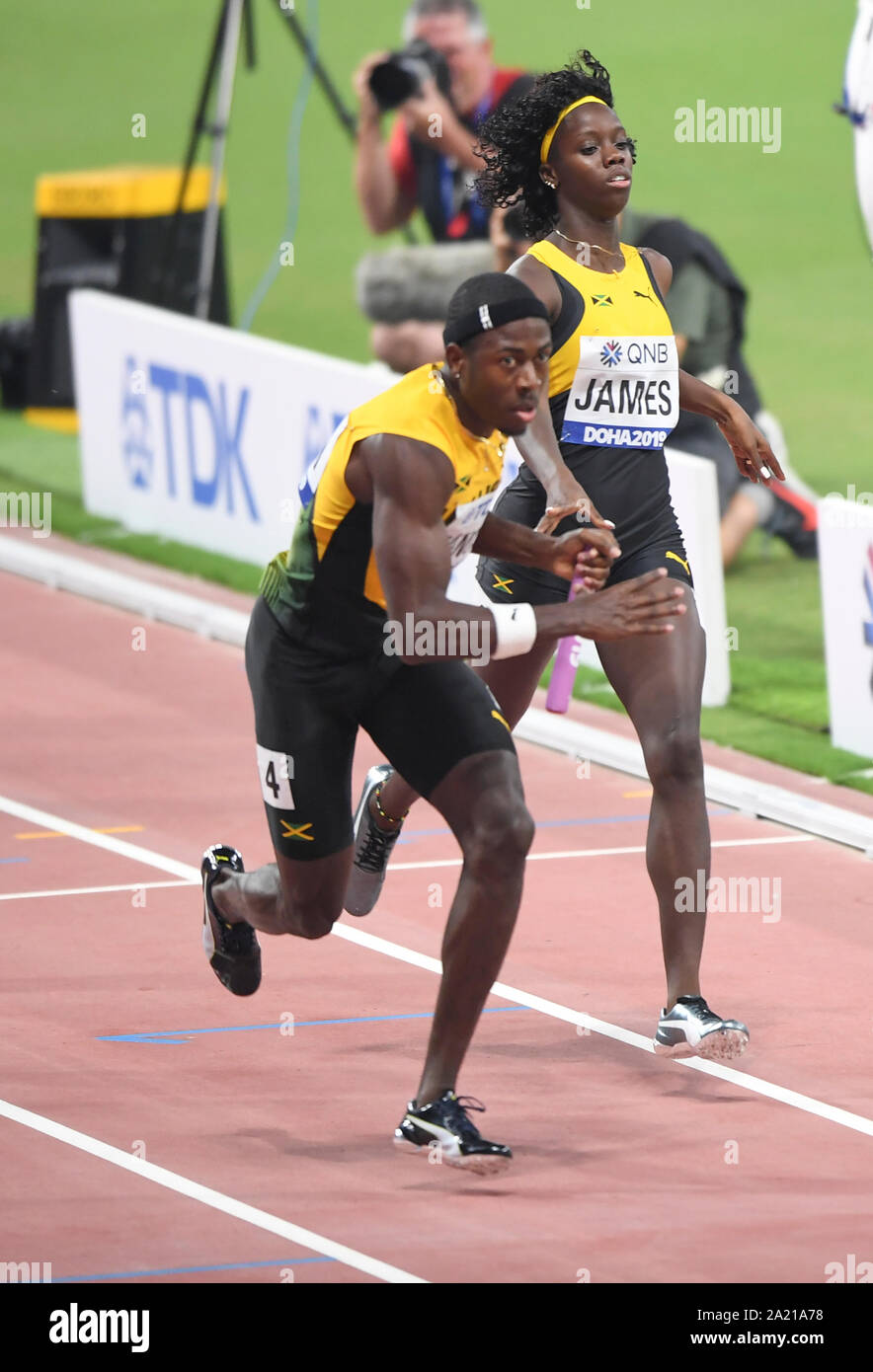 Javon Francis, Tiffany James (Jamaica, Silver Medal): 4x400 metres ...