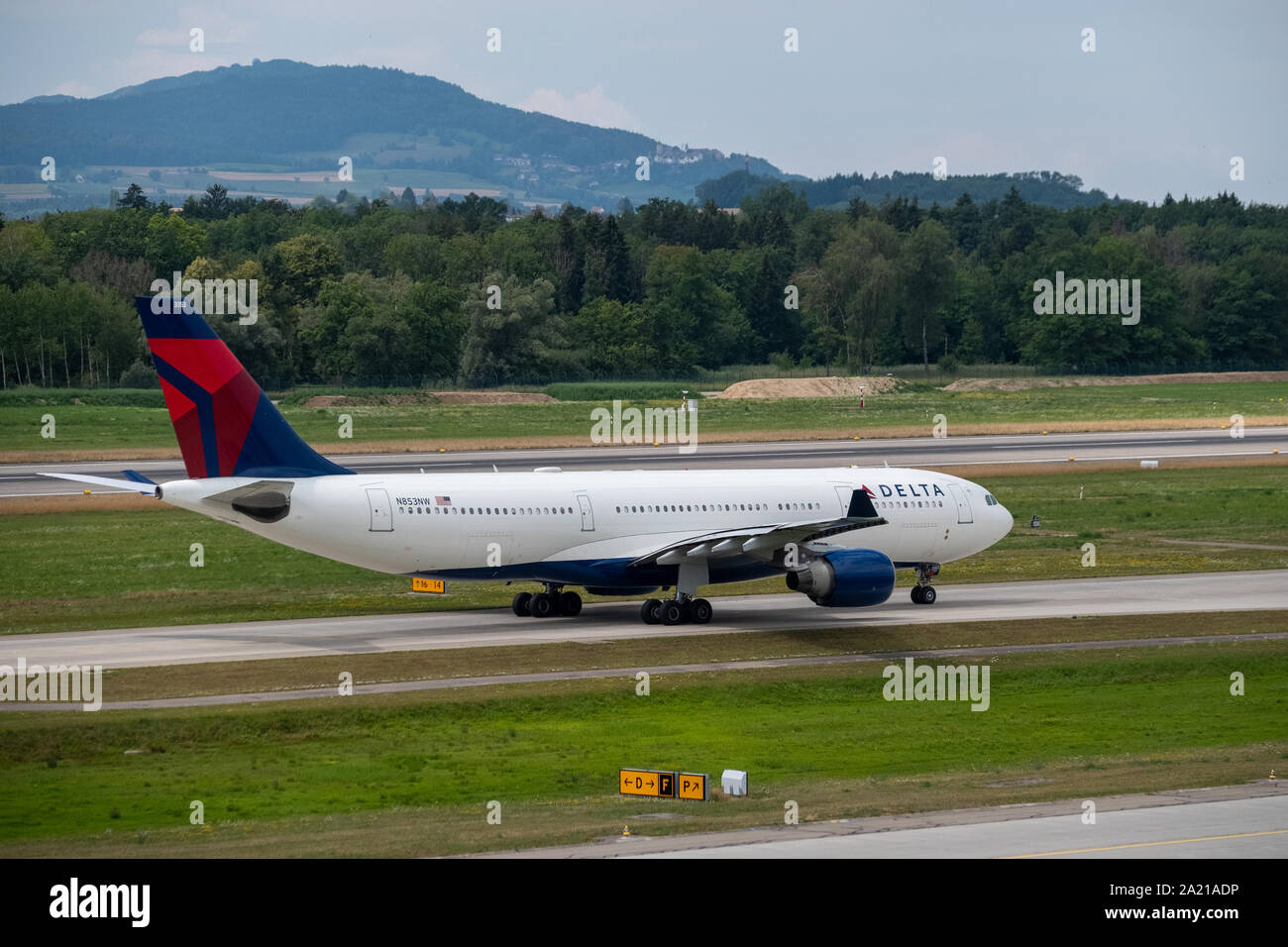 Delta airlines airplane at runway day time in international airport ...