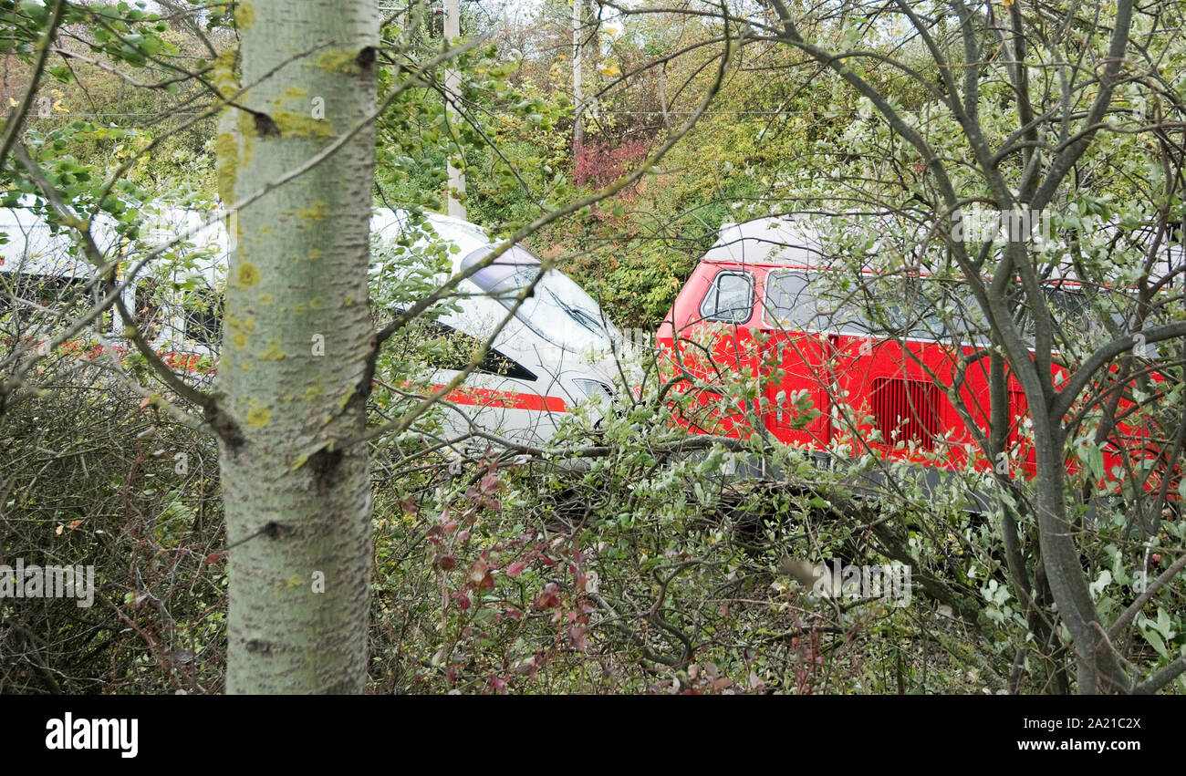 Wolfsburg, Germany. 30th Sep, 2019. A Deutsche Bahn diesel locomotive ...