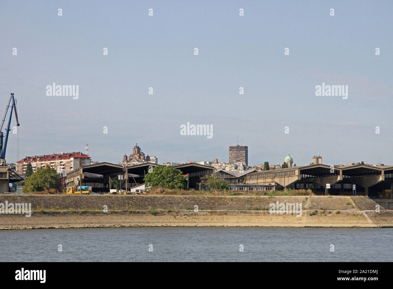 Shipping docks at the Port of belgrade, Danube River, Serbia Stock ...
