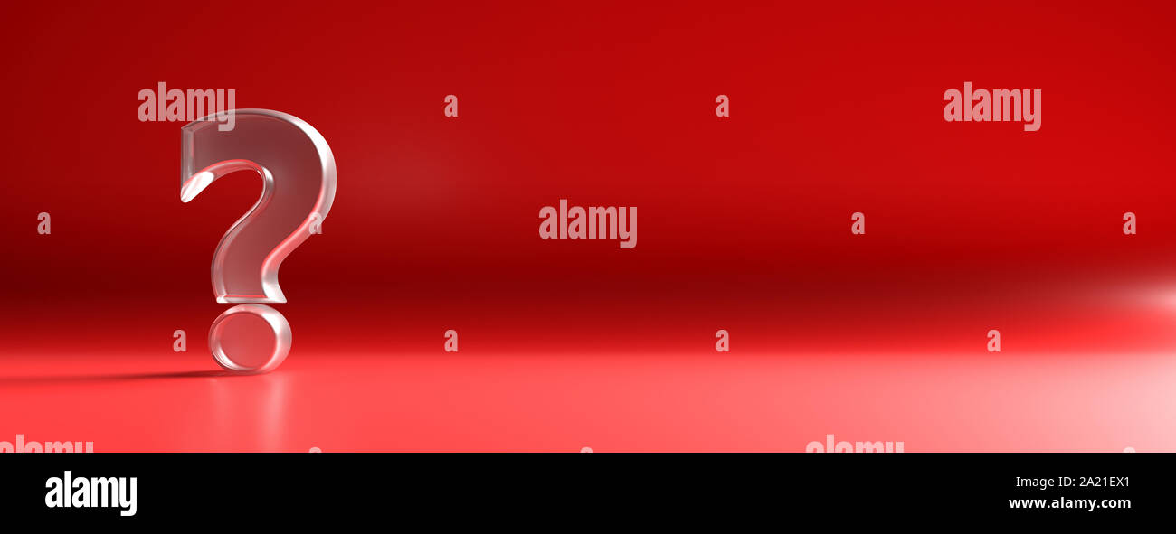Question faq concept. Question mark glass texture against red color ...