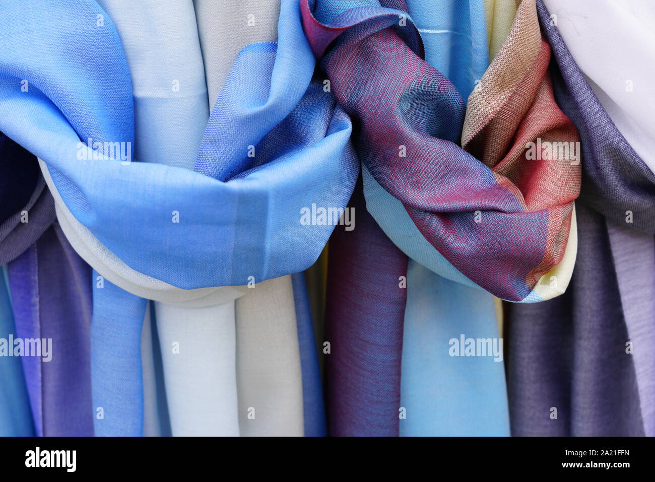 Colorful scarves display hi-res stock photography and images - Alamy