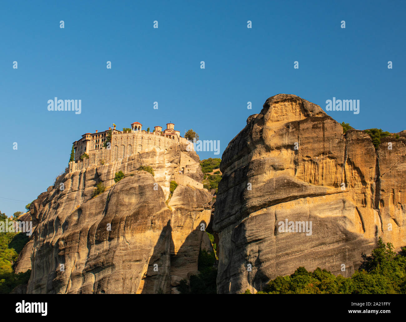 Monastery Meteora Greece. Stunning panoramic landscape. View of ...