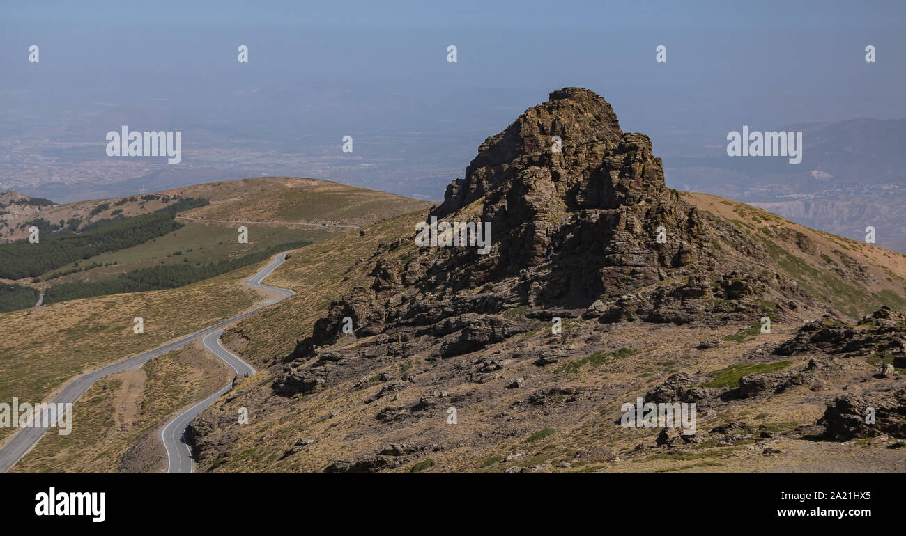A picture of the serrated landscape that leads to Sierra Nevada Stock ...