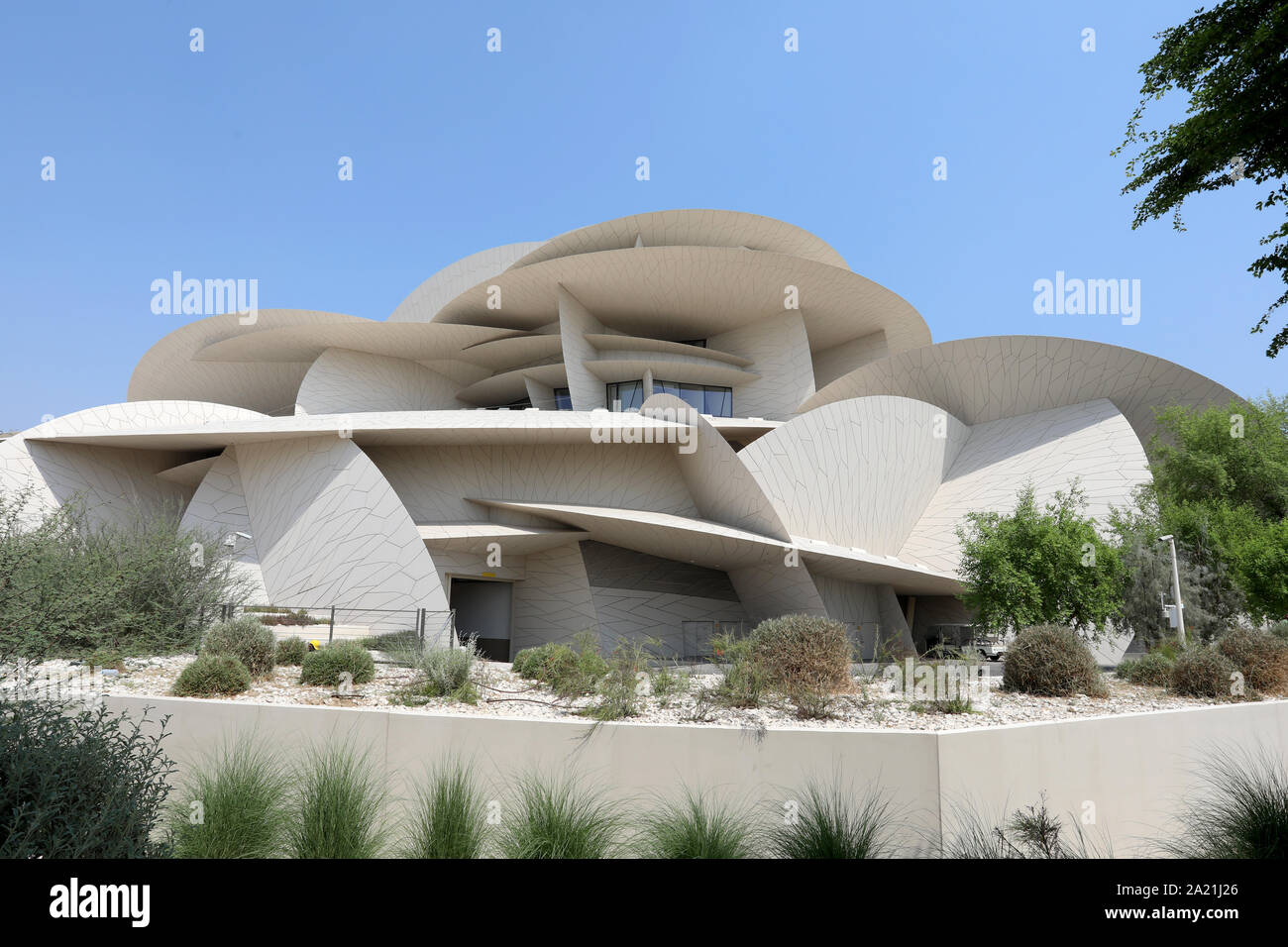 Doha / Qatar – September 30, 2019: View of the exterior of the National ...