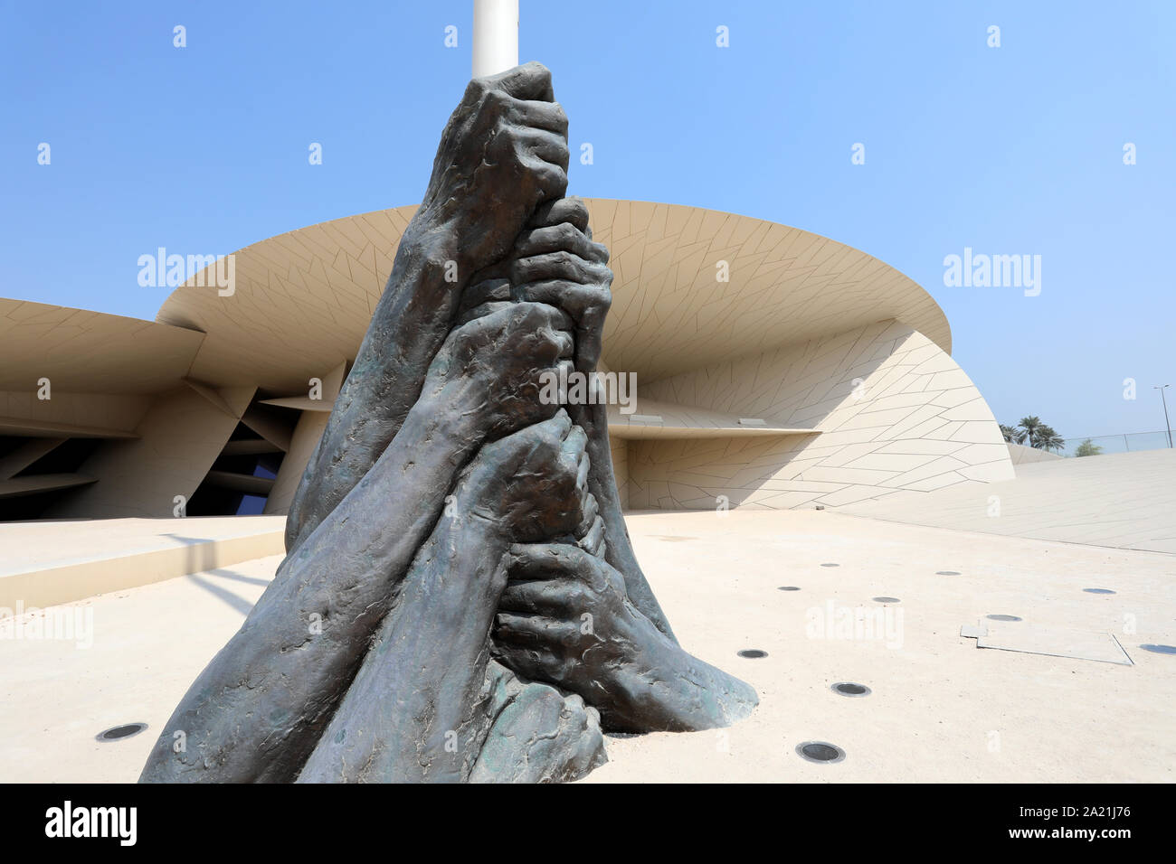 Doha / Qatar – September 30, 2019: The Flag of Glory sculpture by Ahmed ...