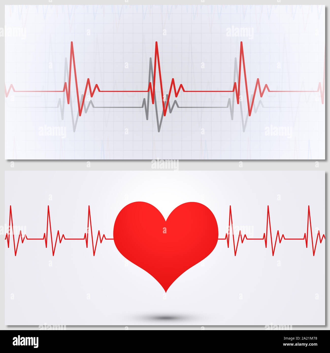 ecg cardiology medical science and technology banners Stock Photo - Alamy