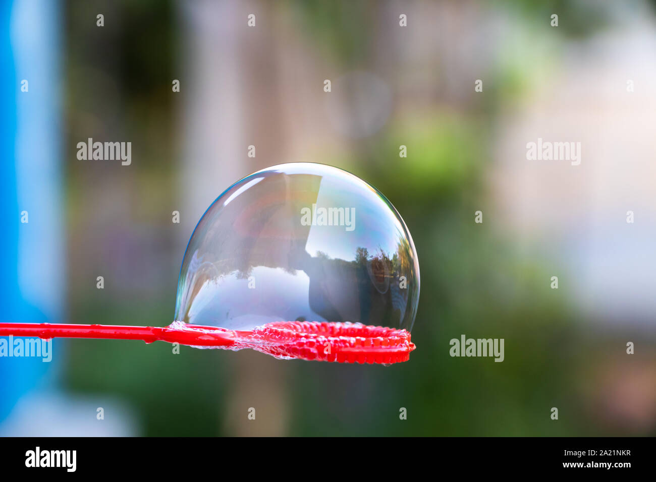 Soap balloons floating in the air Stock Photo - Alamy