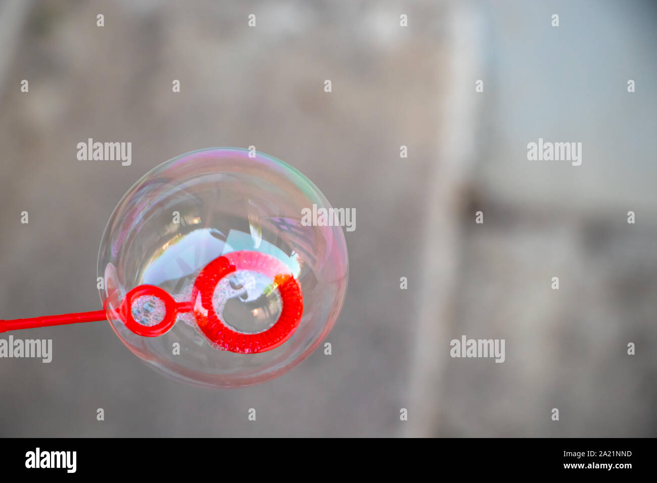 Soap balloons floating in the air Stock Photo - Alamy