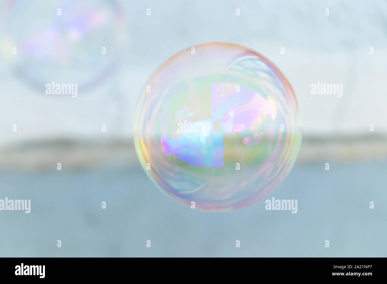 Soap balloons floating in the air Stock Photo - Alamy