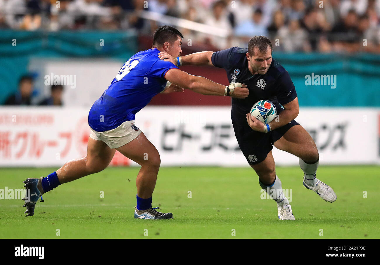 Scotland's Fraser Brown in action during the 2019 Rugby World Cup match ...