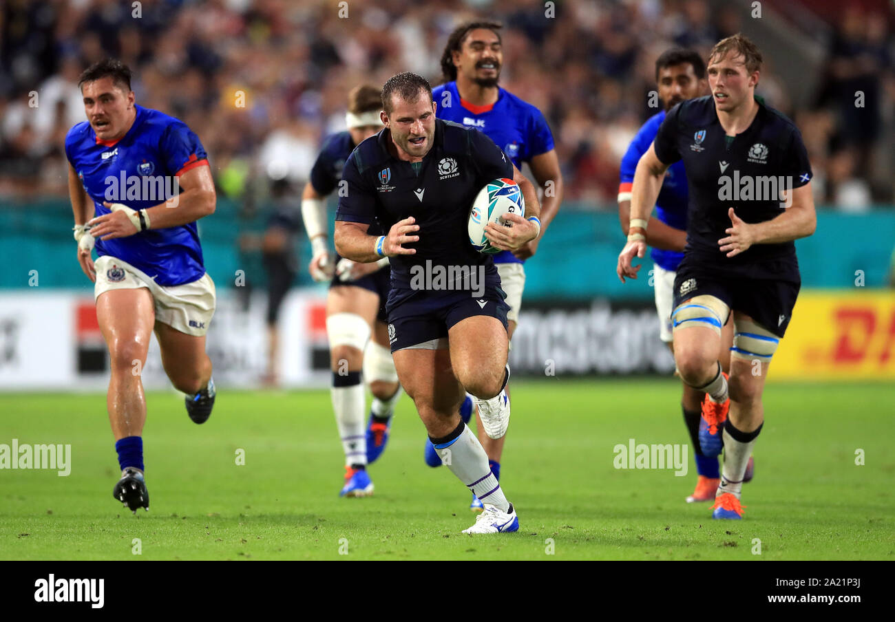 Scotland's Fraser Brown in action during the 2019 Rugby World Cup match ...