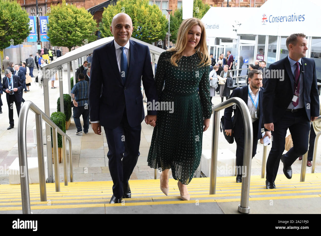 Chancellor of the Exchequer Sajid Javid and his wife Laura at the ...