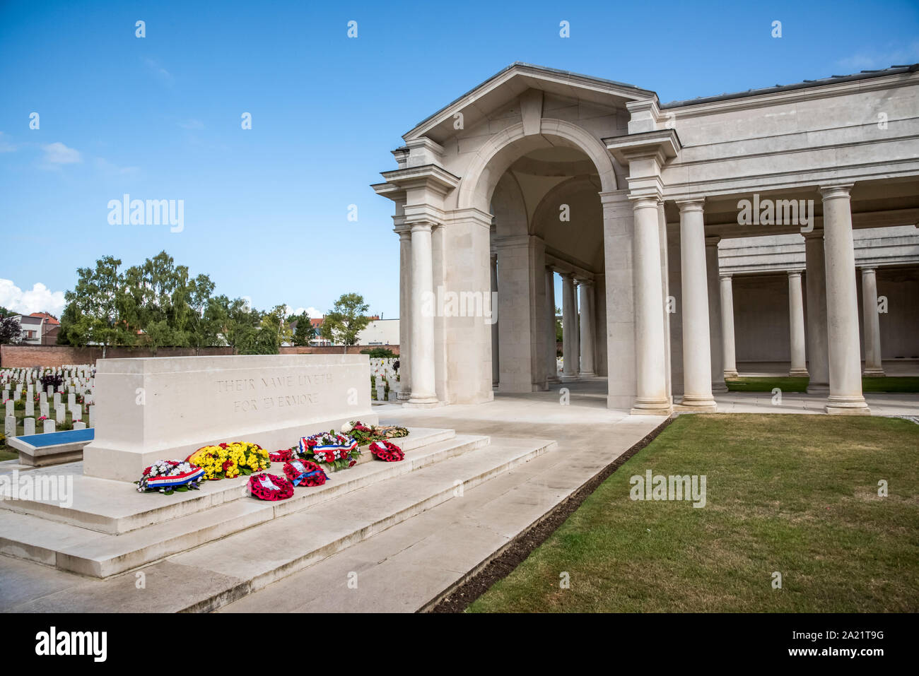 The CWGC memorial and cemetery at Arras on the Somme battlefield of ...
