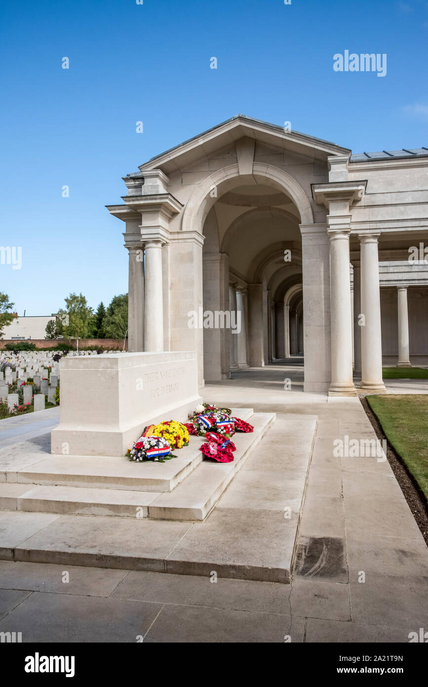 The CWGC memorial and cemetery at Arras on the Somme battlefield of ...