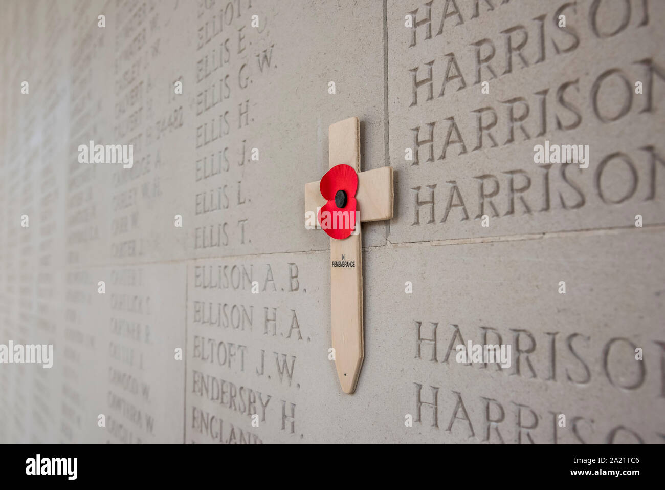 Memorial wall panels to the thousands who remain missing at the CWGC ...