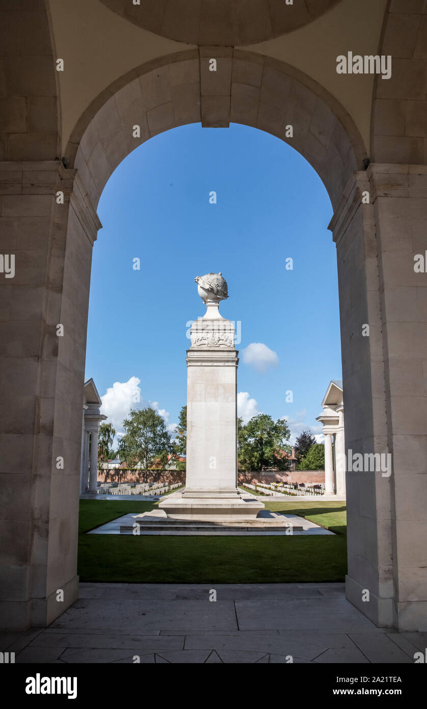 The CWGC memorial and cemetery at Arras on the Somme battlefield of ...