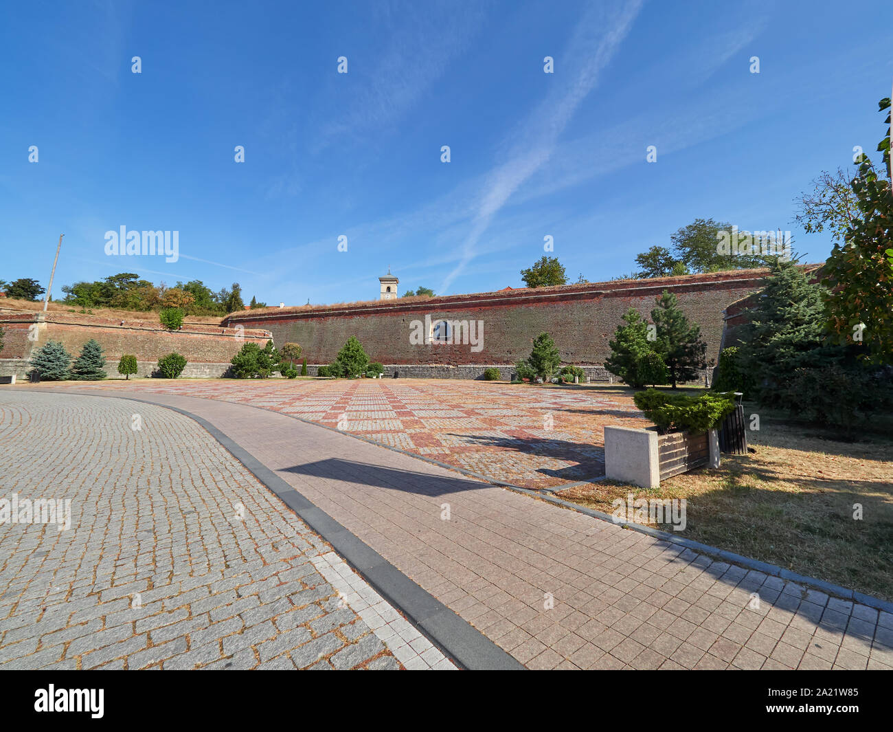 Walking around the Alba Carolina, the medieval fortress in Alba Iulia ...