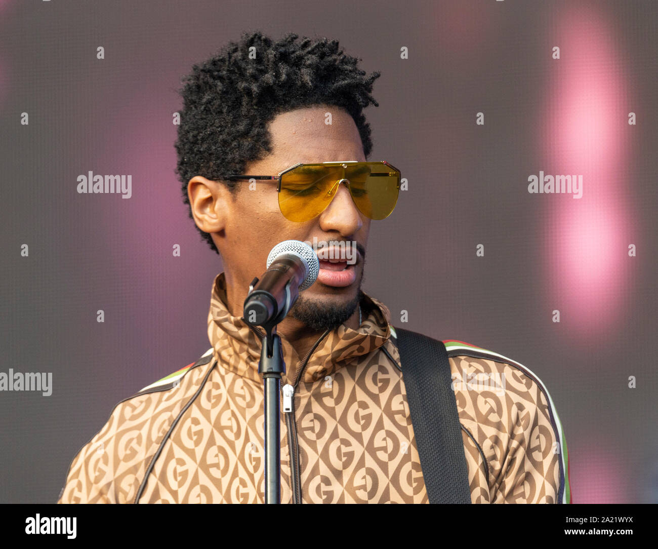 New York, United States. 28th Sep, 2019. Jon Batiste performs on stage ...