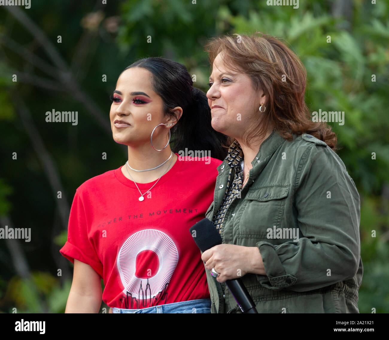 New York, United States. 28th Sep, 2019. Becky G and Martha Delgado ...