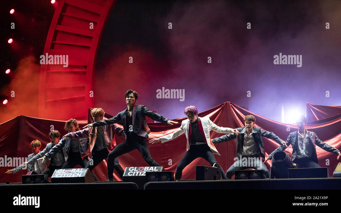 K-Pop band NCT 127 performs on stage during 2019 Global Citizen ...